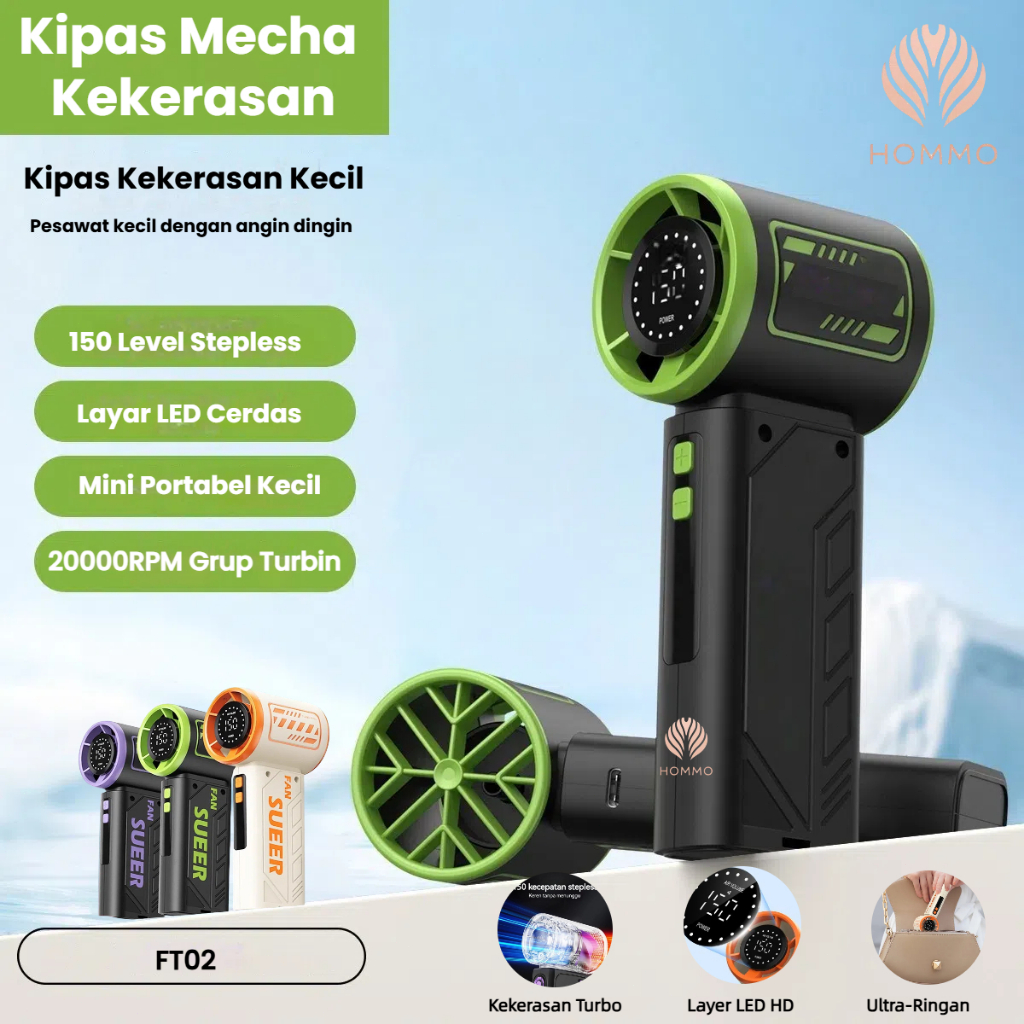 Jual HOMMO Kipas Mini Turbo Portable Mecha｜Kipas Viral Mini 150 Speed ...