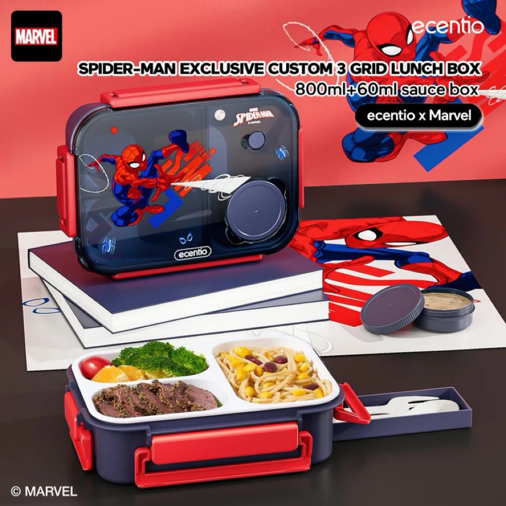 Jual Ecentio Lunch Box Set Marvel Kotak Makan Spider-Man Back To School ...