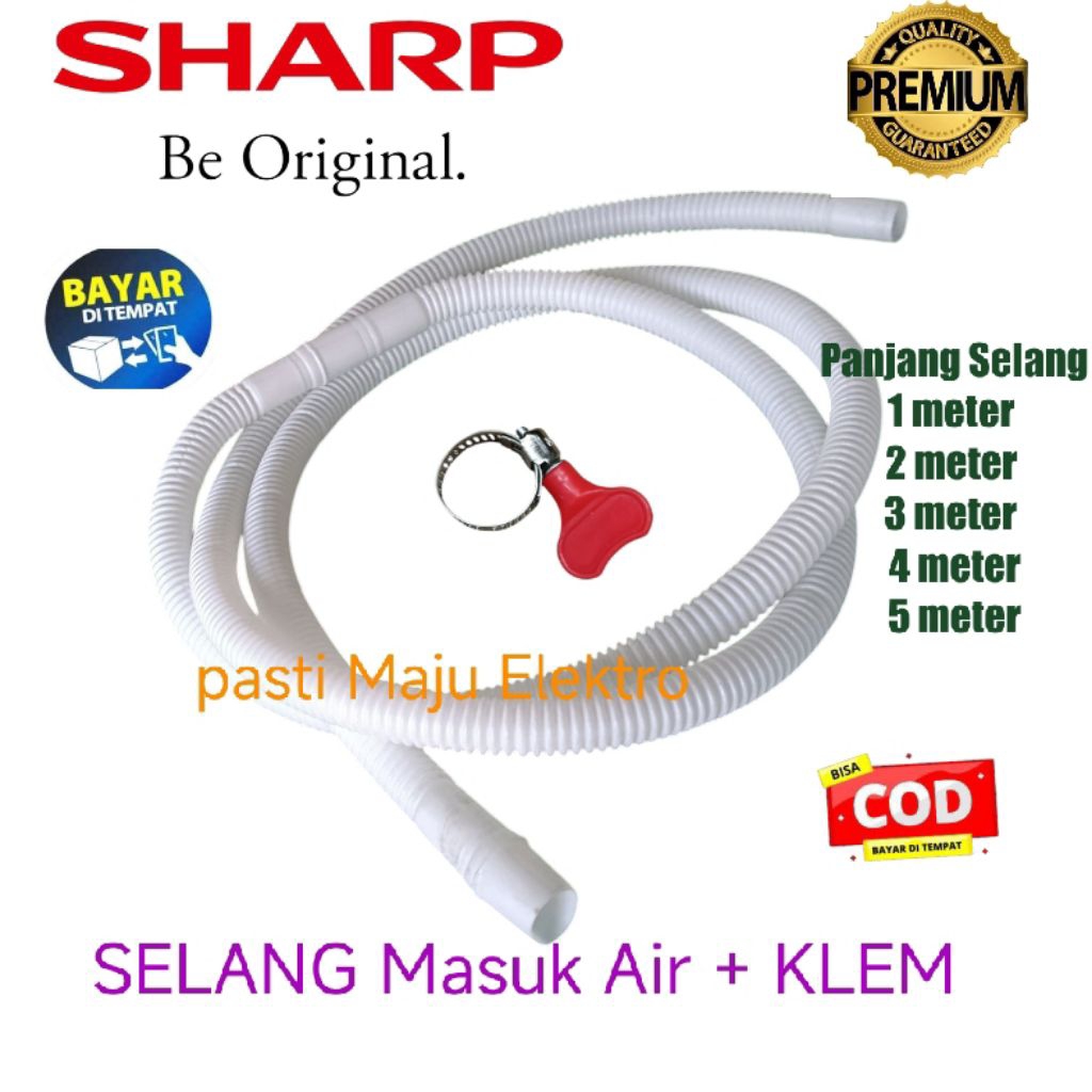 Jual Selang Pengisi Air Mesin Cuci Sharp 2 Tabung + Klem | 1 Meter, 2M, 3M, 4M, 5M - Selang Air ...