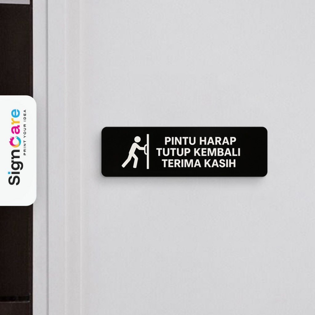 Jual READY STOCK Akrilik Sign Pintu Harap Tutup Kembali Signage Board Cetak UV Print Laser Tutup ...