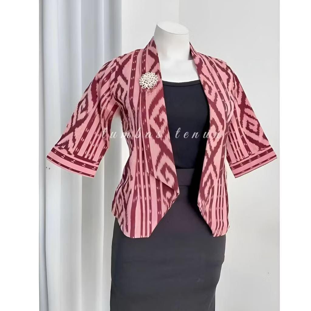 Jual Blazer Tenun wanita Outer wanita terbaru baju tenun etnik baju ...