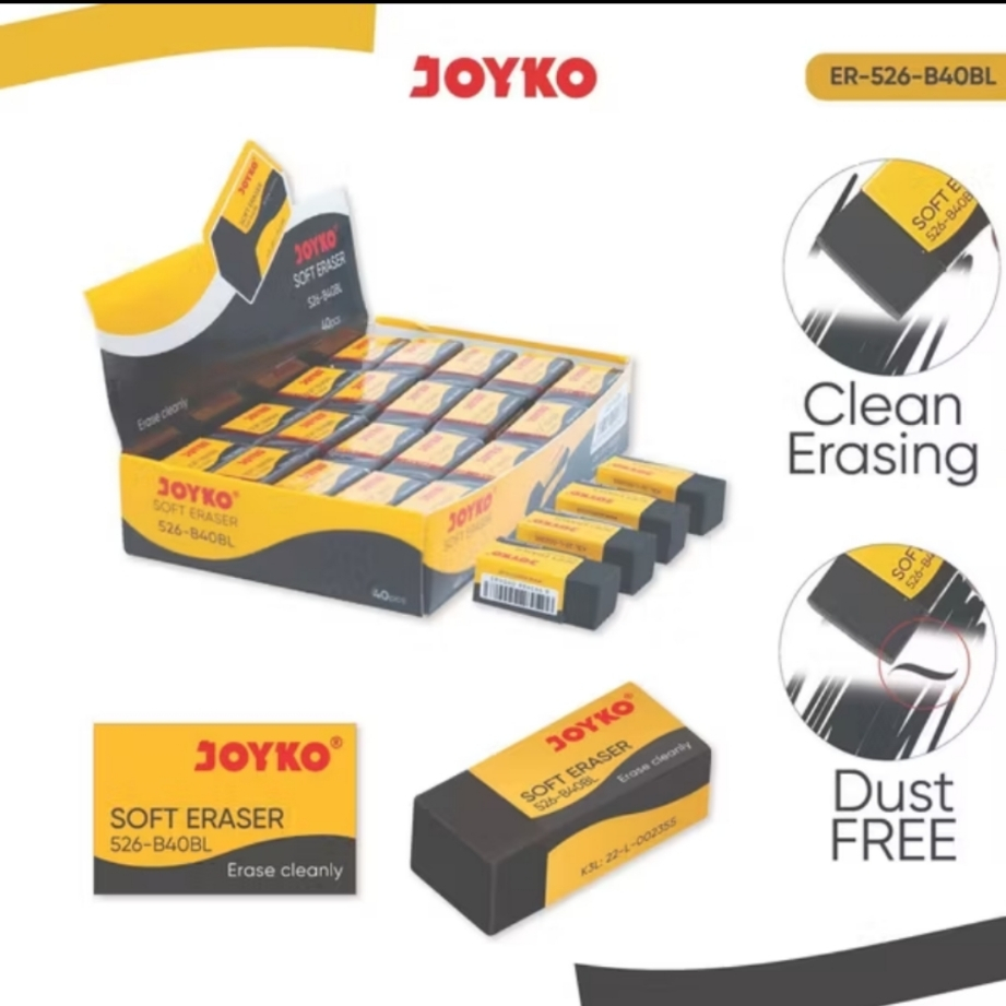 Jual Joyko Penghapus Eraser 1 Box isi 40 pcs ER-526-B40BL | Shopee ...