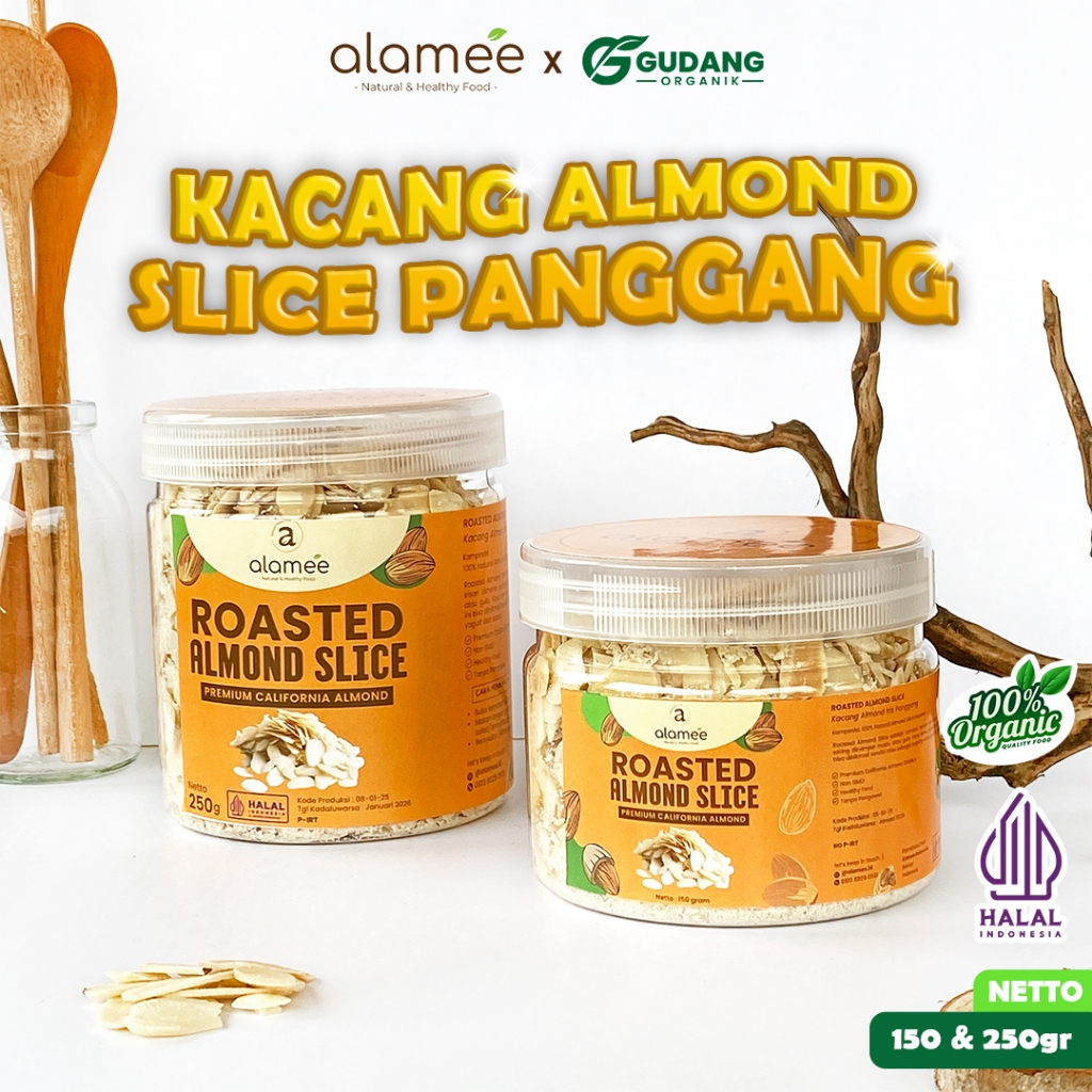 Jual ALAMEE Roasted Almond Sliced Almon Slice irisan panggang Kacang ...