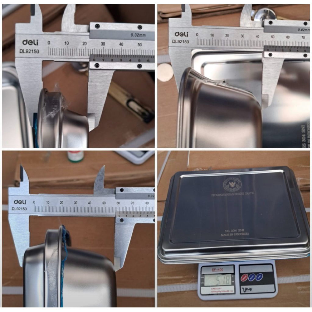 Jual Food Tray 6cm sekat 5 Logo garuda Stainless MBG 6cm LUNCH BOX ...