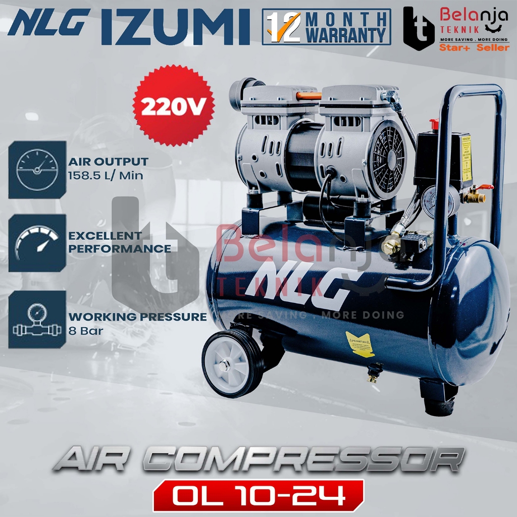 Jual Izumi NLG Mesin Kompressor Angin Portable 1 HP 24 Liter Oilless ...