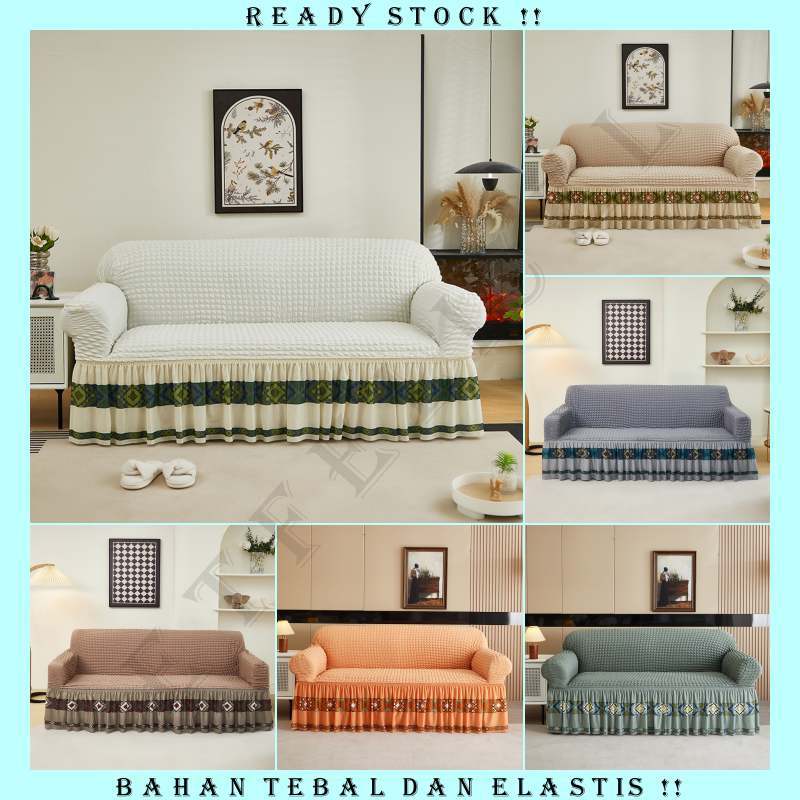 Jual ETFELICEL Sofa Cover Two Tone Ethnic / Sarung Alas Penutup Sofa ...
