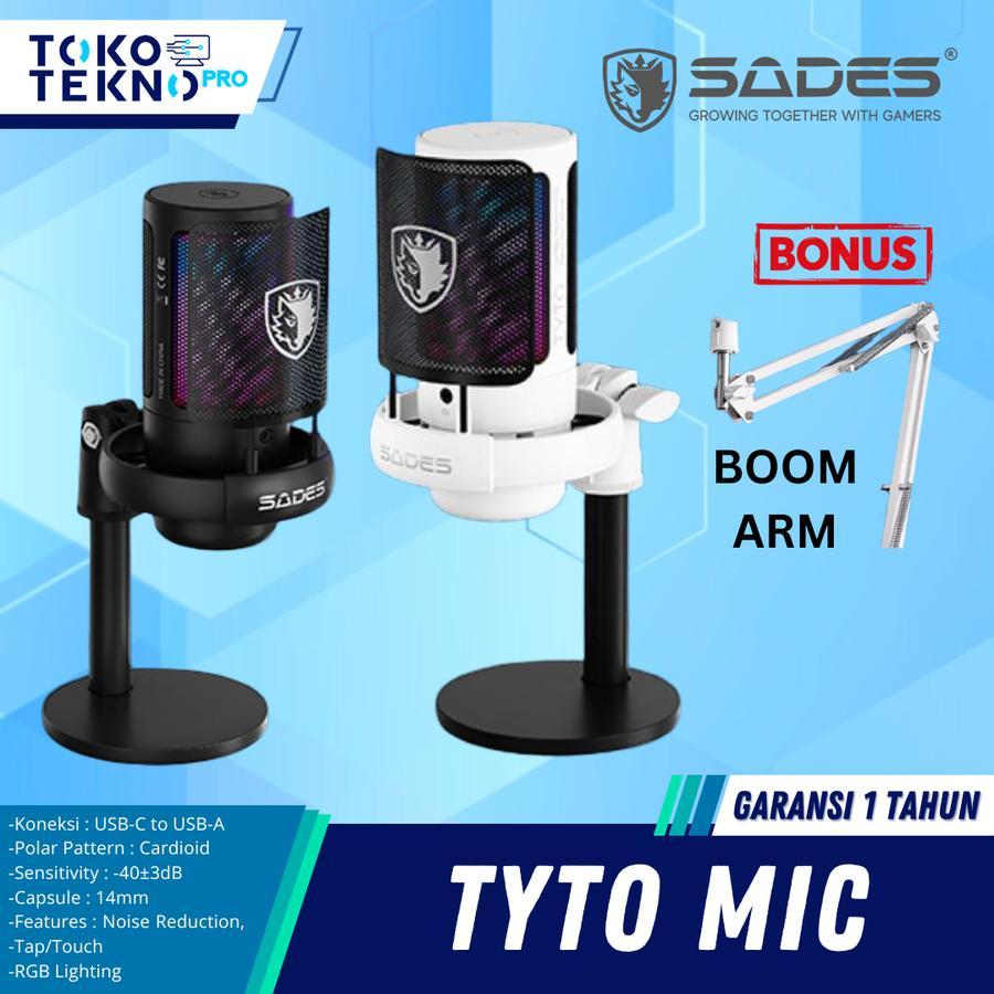 Jual Sades Tyto Mic Microphone Condenser Gaming Premium Full Set Boom ...