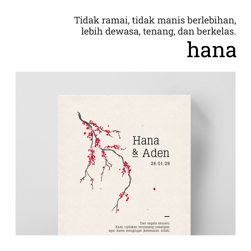 Jual Undangan Nikah Islami Wabi Sabi Look, Sederhana Tapi Bermakna HANA by Notedo | Shopee Indonesia
