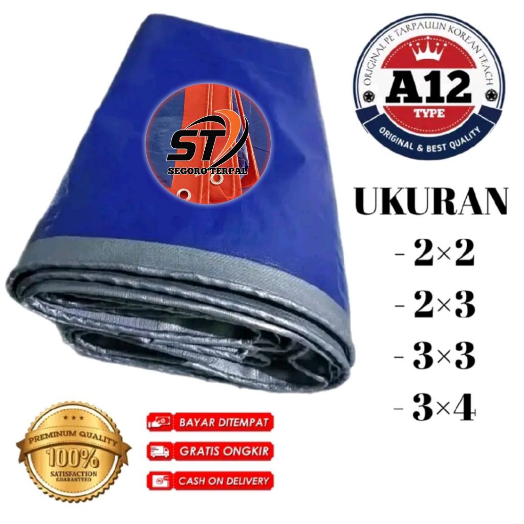 Jual Promo Terpal lembaran A12 korea warna biru silver tebal kuat dan ...