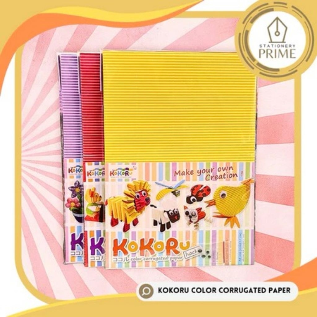 Jual Kokoru Kertas Bergelombang / Color Corrugated Paper Hachi Hachiro ...