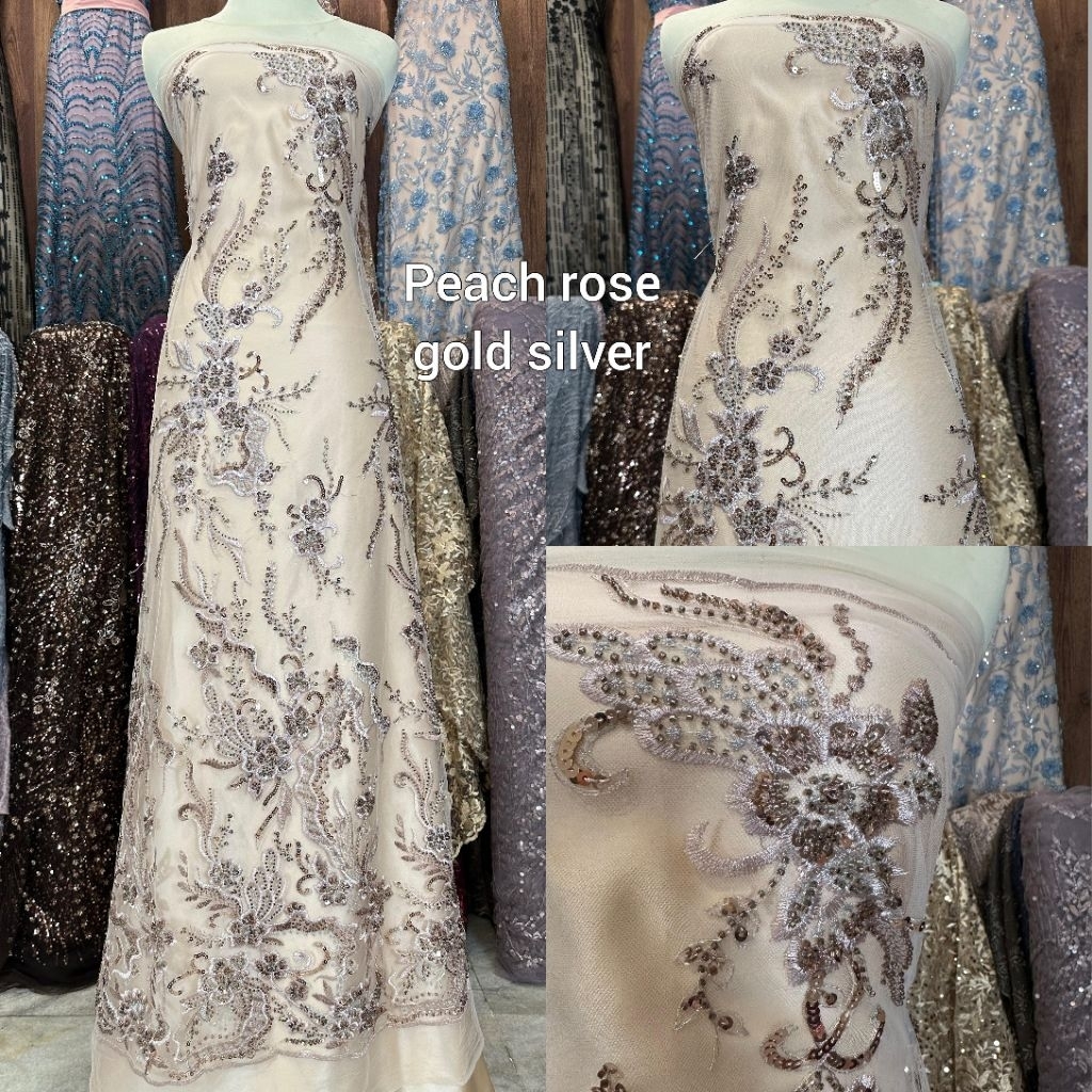 Jual kain tille ziva 3tone payet accessories quality premium grade A ...