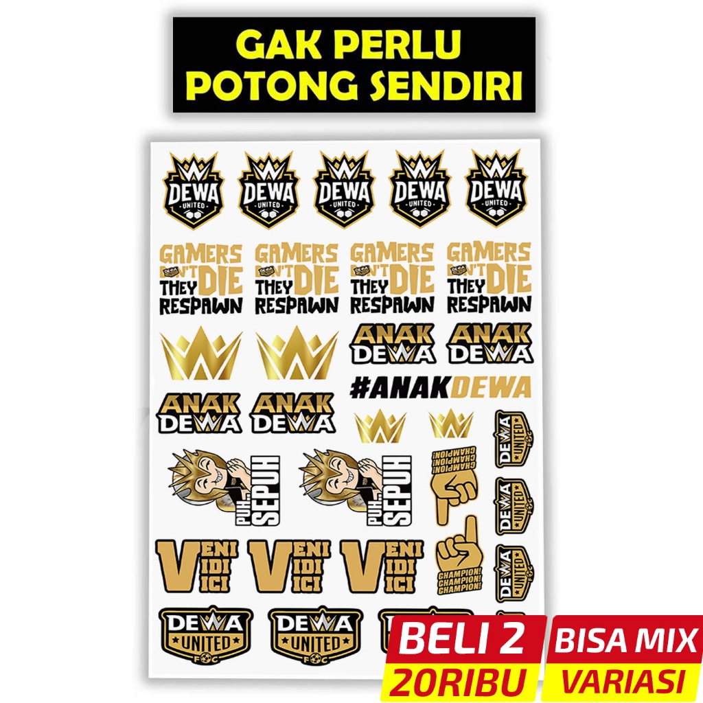 Jual Stiker Dewa United, Anak Dewa, Veni Vidi Vici, Sticker Klub Bola ...