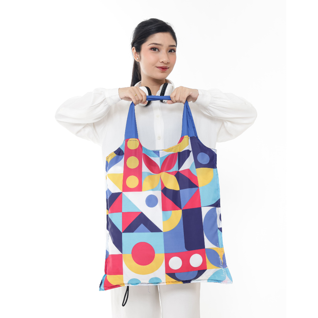Jual Tas Lipat / Foldable Shopping Bag - Echo Lines | Shopee Indonesia