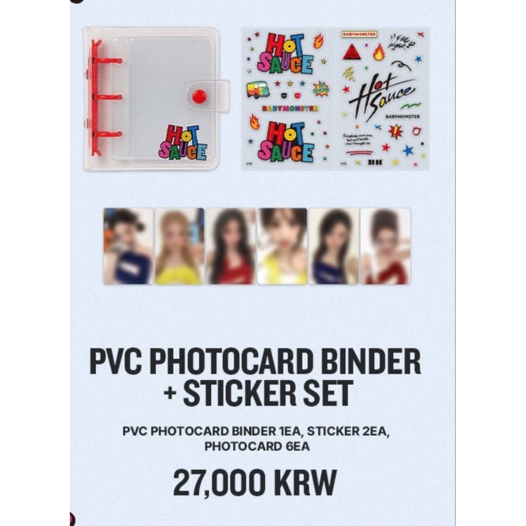 Jual [PRE-ORDER] MD BABYMONSTER PVC PHOTOCARD BINDER + STICKER SET ...