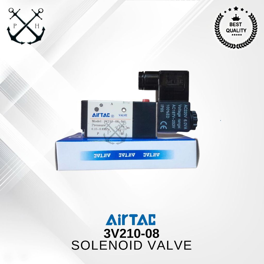 Jual Selenoid valve 3/2 way single Airtac 3V210-08 / 3V210 08 | Shopee ...