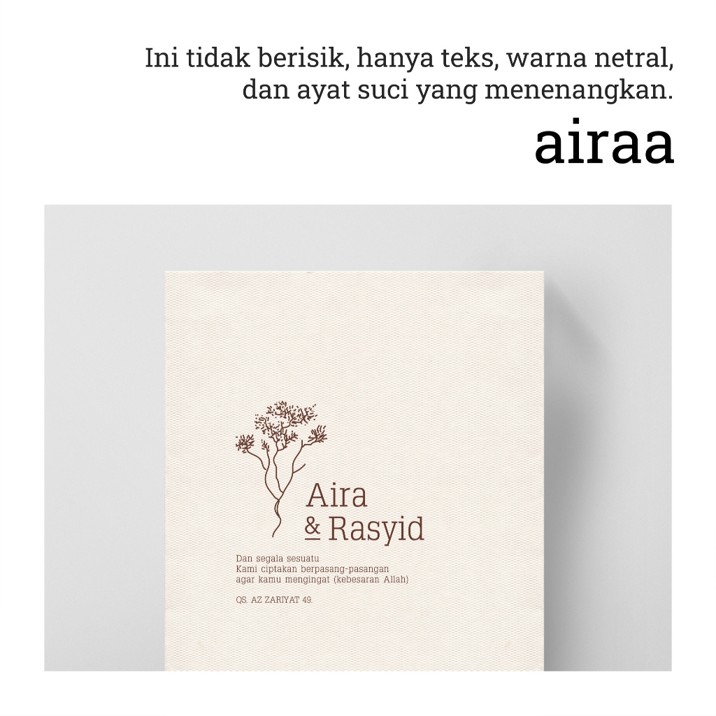 Jual Undangan Pernikahan Lipat 3 Minimalis Natural Simpel AIRAA by Notedo | Shopee Indonesia