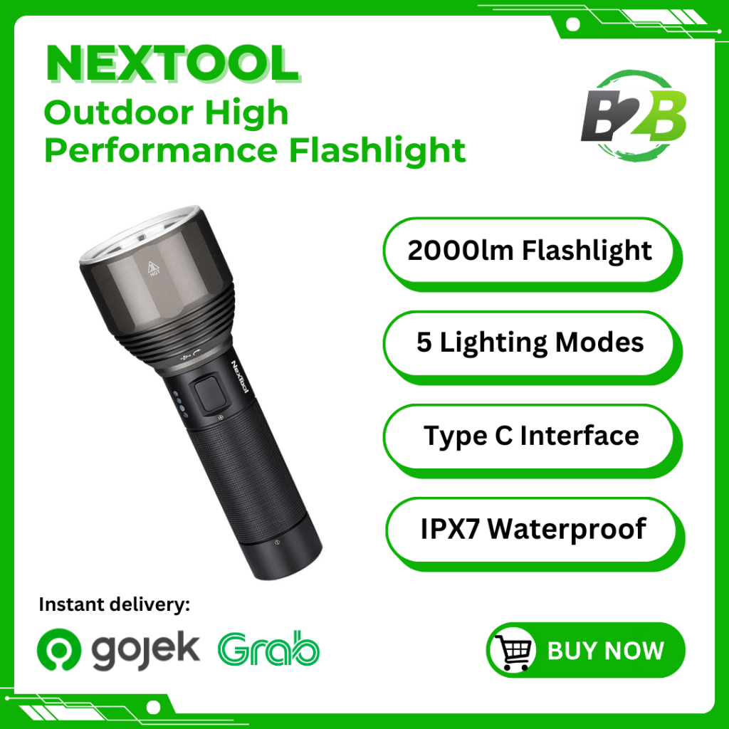 Jual Nextool 2000 Lumens Outdoor High Performance Flashlight Senter 2000LM | Shopee Indonesia