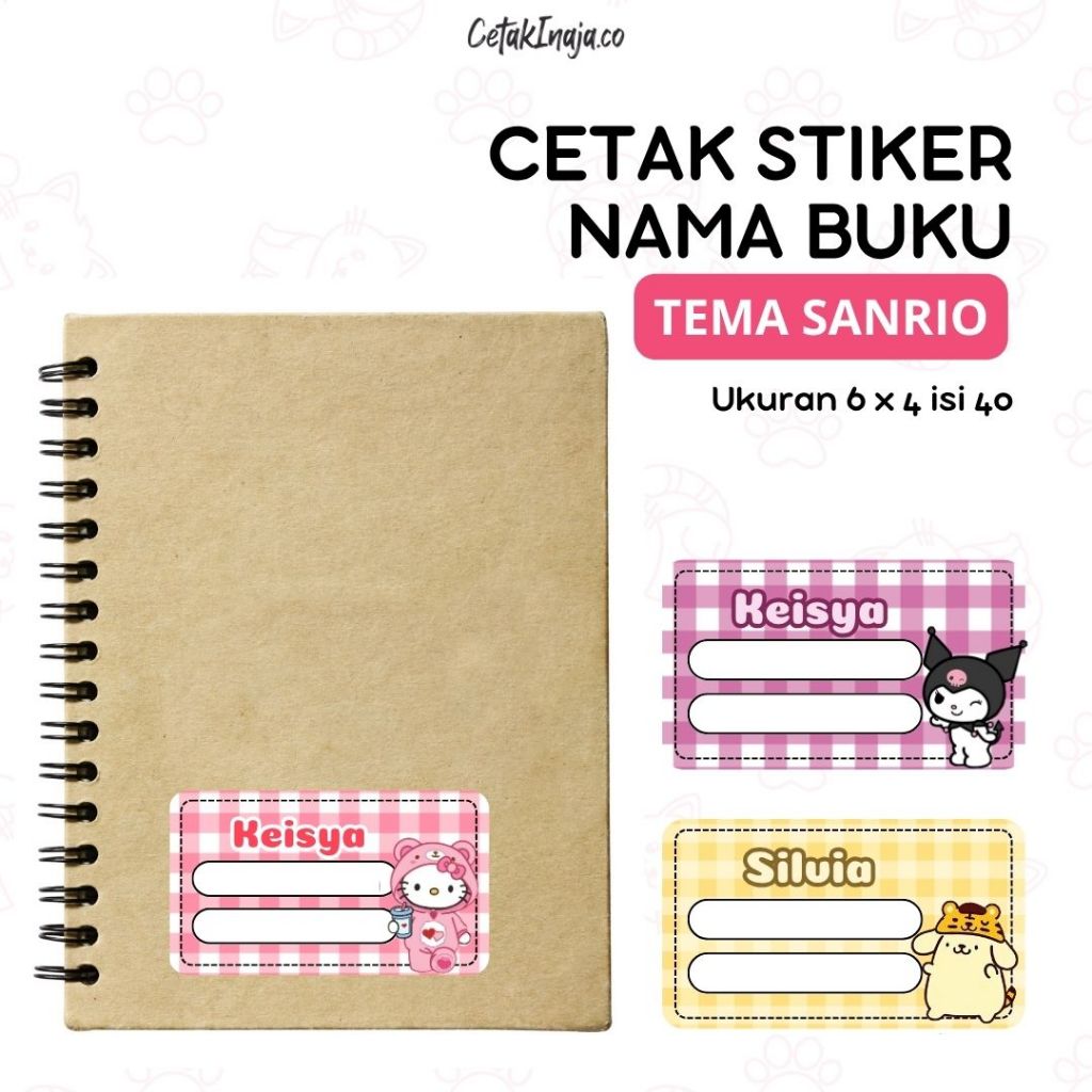 Jual Sticker Mata Pelajaran Nama Buku Custom Isi 40pcs / Stiker Anak ...