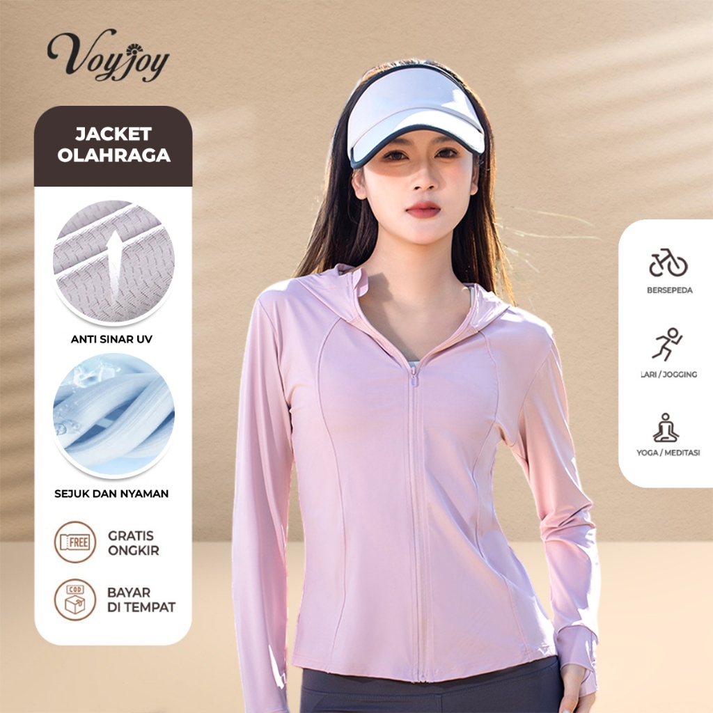 Jual Voyjoy Jaket Anti UV Baju Olahraga Outdoor Wanita UPF50+ Jacket ...
