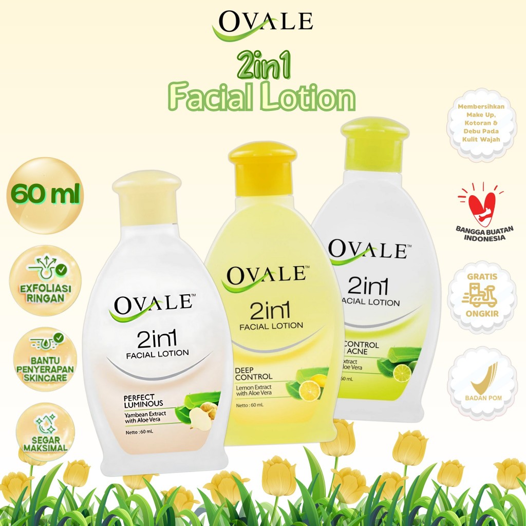 Jual OVALE Facial Lotion Botol 60ml /Lemon/Anti Acne/Bengkoang | Shopee ...