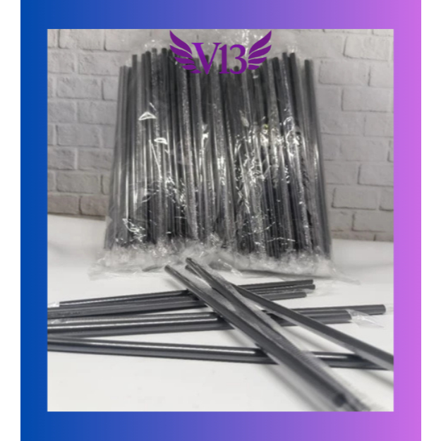 Jual V13SHOP Sedotan Hitam Plastik Steril 6mm x 20cm (1 Bungkus isi ...