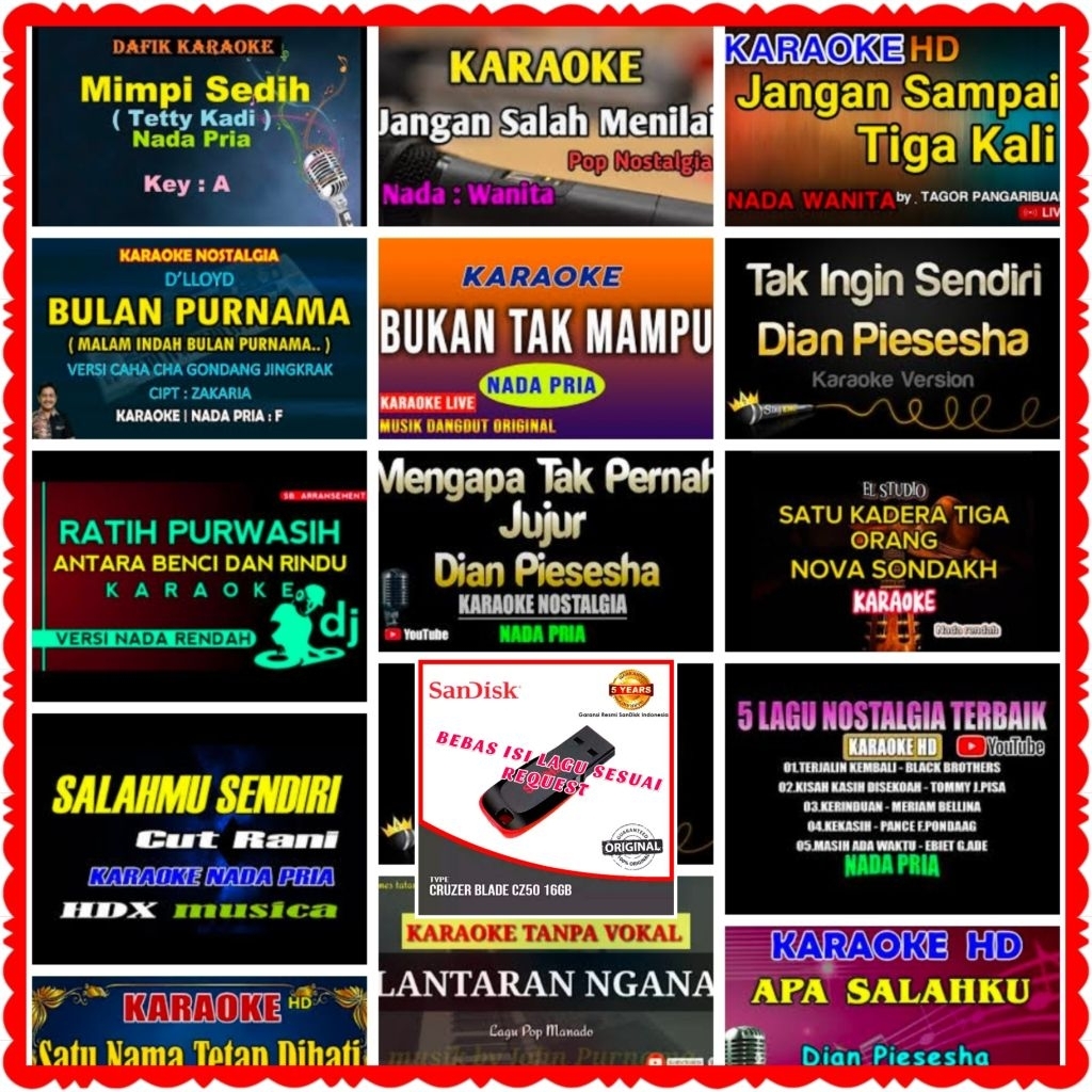 Jual USB MP4 KARAOKE NOSTALGIA INDONESIA | Shopee Indonesia
