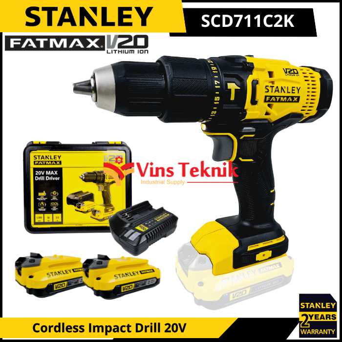 Jual STANLEY SCD711C2K Mesin Bor Tembok Baterai Cordless Impact Drill ...
