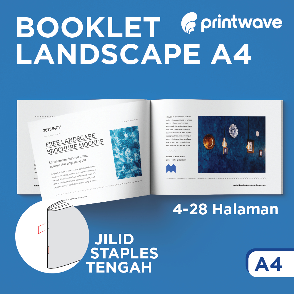 Jual Cetak Jilid Booklet A4 Landscape Premium Custom 4-28 Halaman | Print Company Profile ...