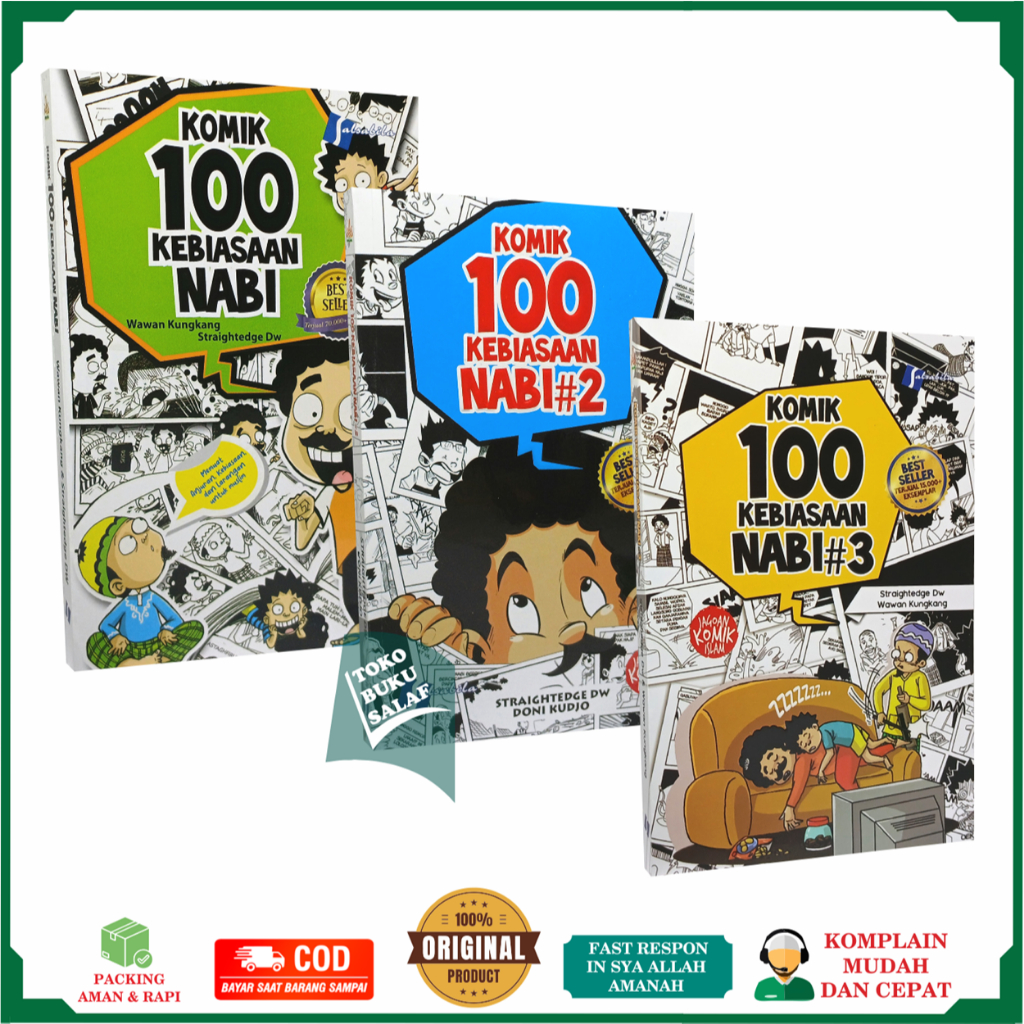 Jual ORIGINAL PAKET 3 BUKU Komik 100 Kebiasaan Nabi Jilid 1 2 3 Karya ...