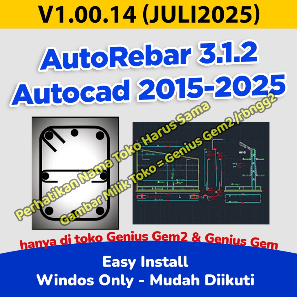 Jual AutoRebar v3.1.2 untuk AutoCAD 2015-2025 Permanen | Shopee Indonesia
