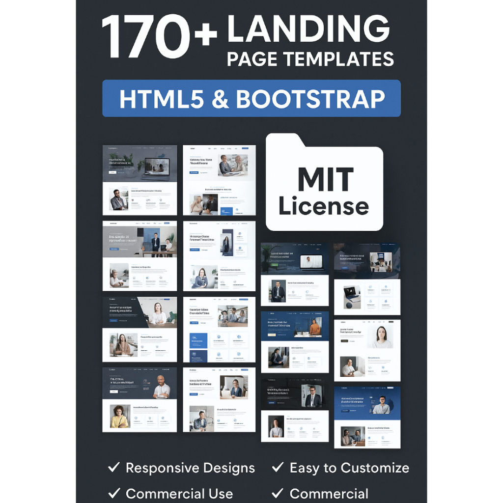 Jual Paket Template Website Landing Page HTML5 & Bootstrap MIT License ...