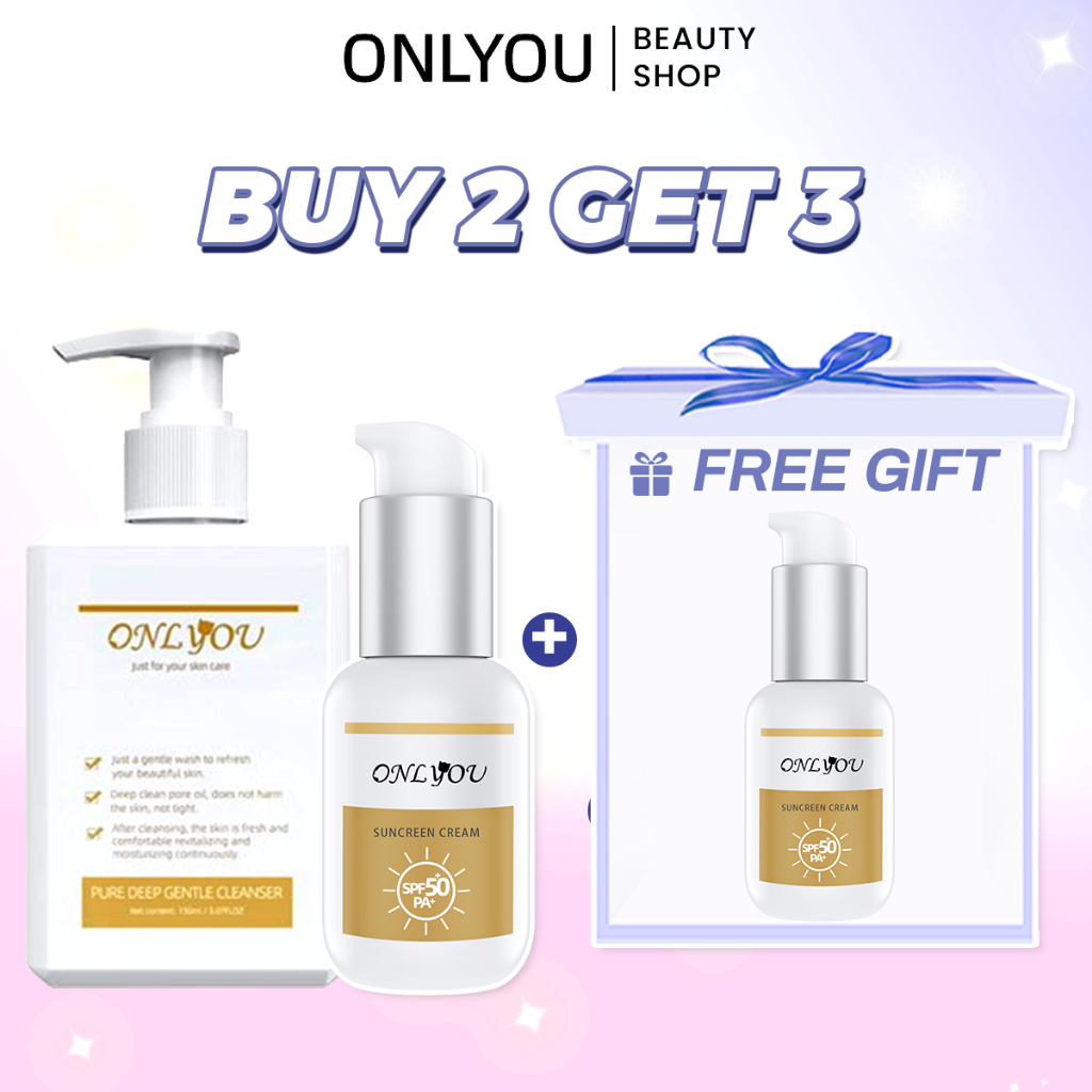 Jual ONLYOU Skincare paket ONLYOU Sunscreen Cream SPF50+PA+ & Amino ...