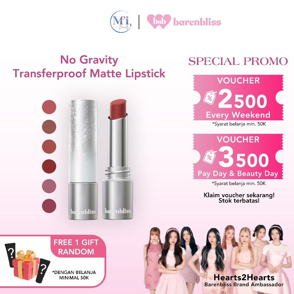 Jual MFI - [ BUY 1 GET 1 GIFT ] BNB Barenbliss No Gravity Transferproof ...