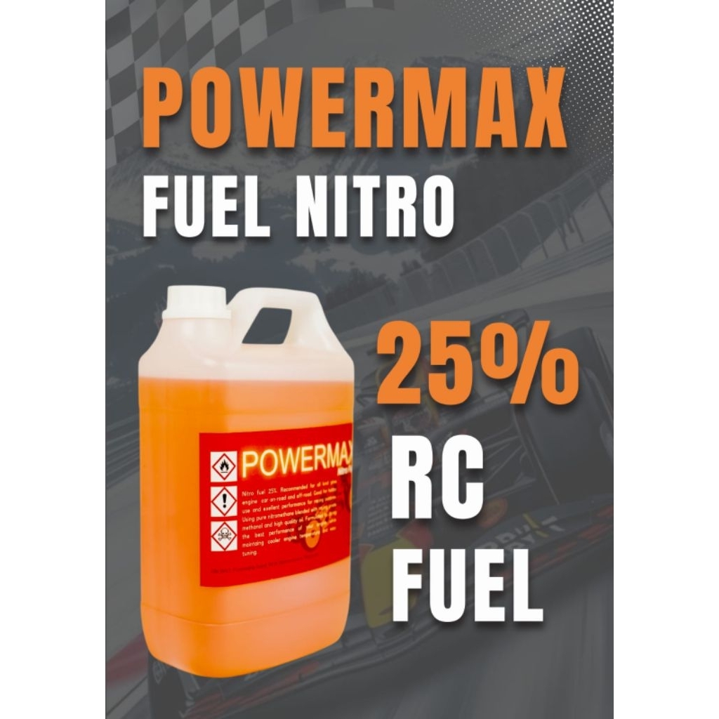 Jual Powermax nitro rc fuel 25% bahan bakar engine rc kemasan gallon 2L ...