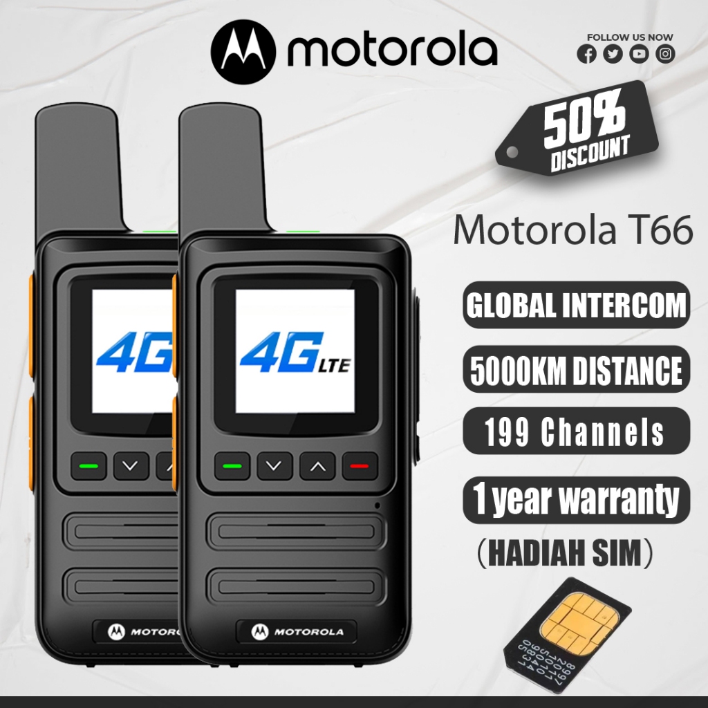 Jual 【Gunakan secara gratis】 HT Motorola T66 Global PTT Walkie Talkie ...