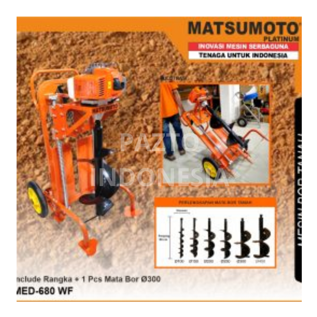 Jual Mesin Bor Tanah Earth Auger MATSUMOTO MED 680 WF Drill 8 Inch 200 ...