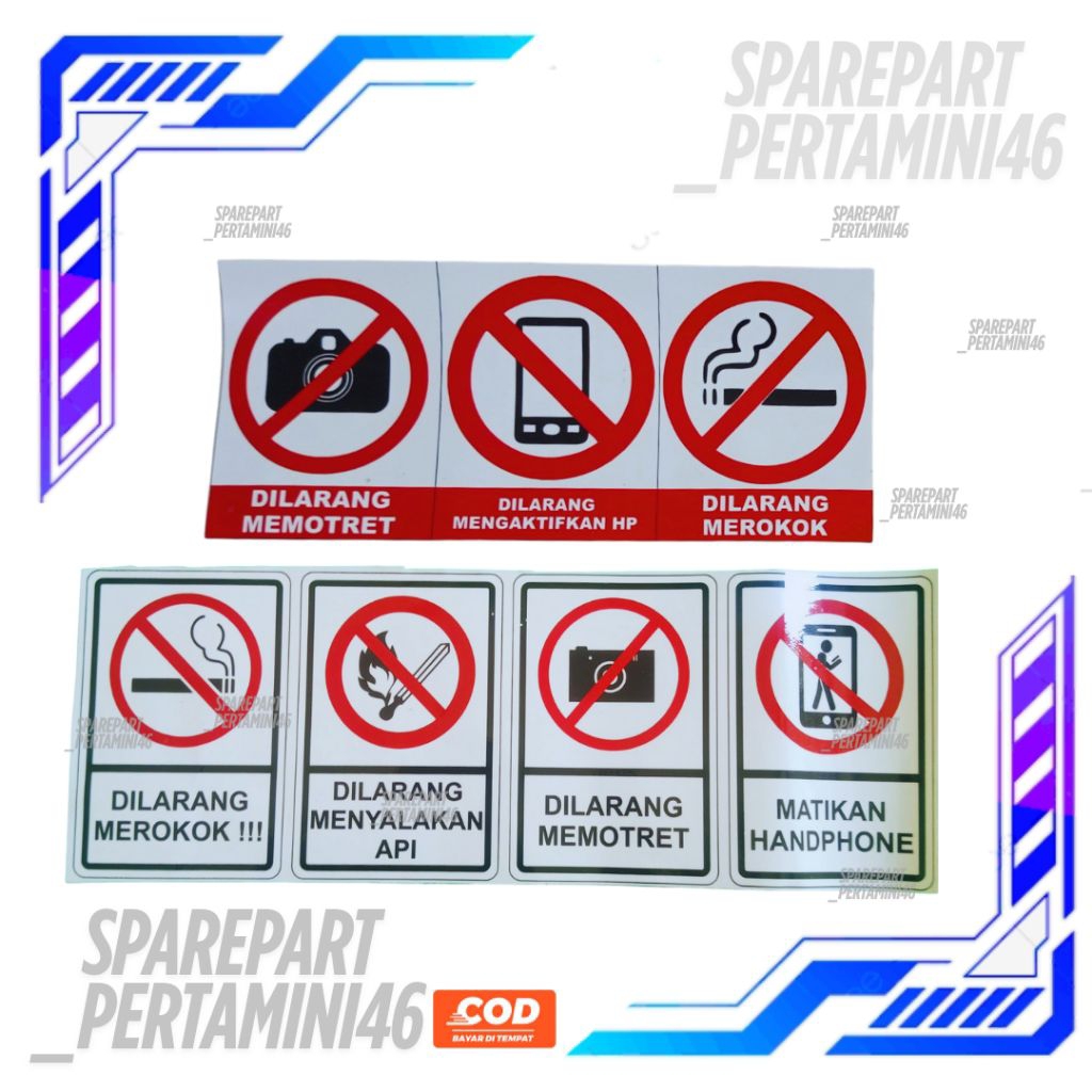 Jual Stiker Pom Mini Digital Stiker Larangan Stiker Pertamini Larangan ...