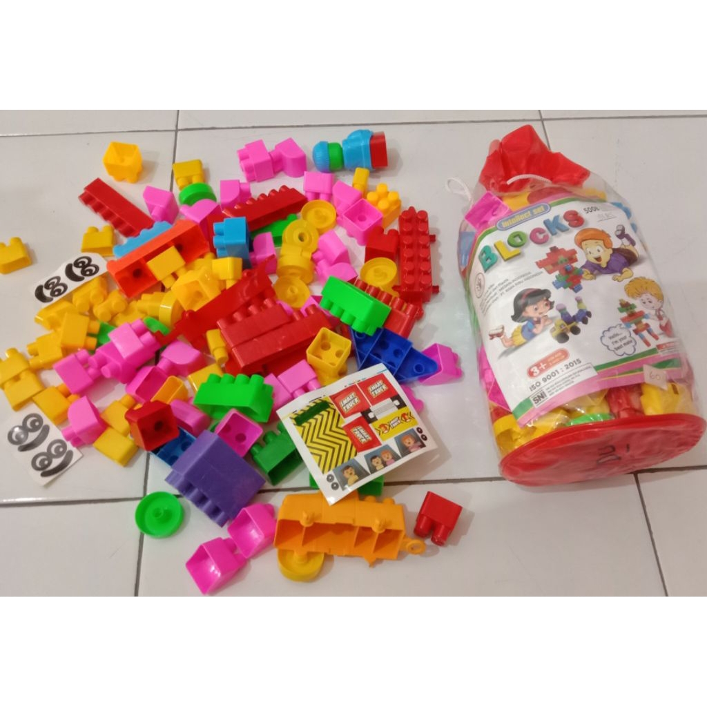 Jual MAINAN BLOCK BALOK LEGO KREASI ISI 90 PCS BLOK SUSUN BESAR EDUKASI ...