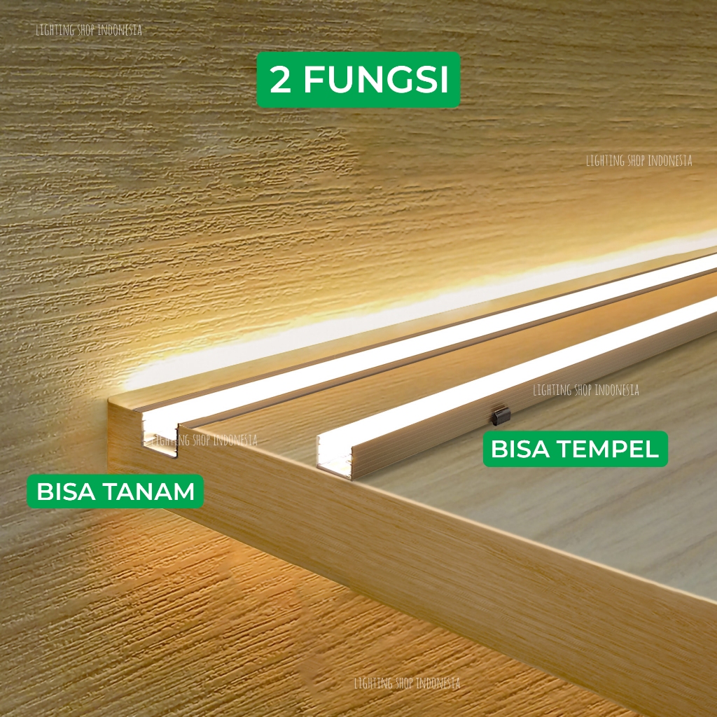 Jual Kap lampu housing 1meter rumah strip led list rell cover aluminium ...