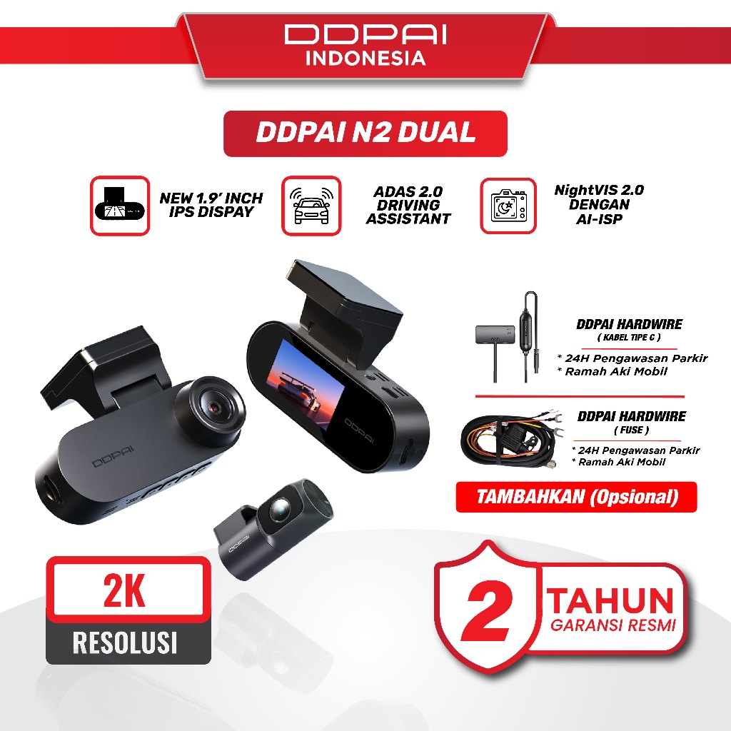 Jual 【NEW LAUNCH】 DDPAI N2 Dual 2K Front & Rear Super Capacitor Dash Cam with NightVIS 2.0 ...