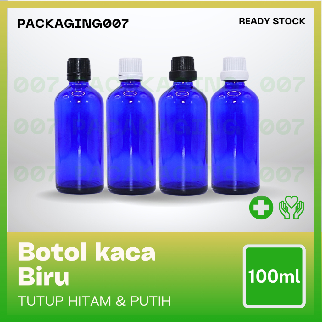 Jual Botol Kaca Biru Essential Oil Dropper 100 ml | Shopee Indonesia