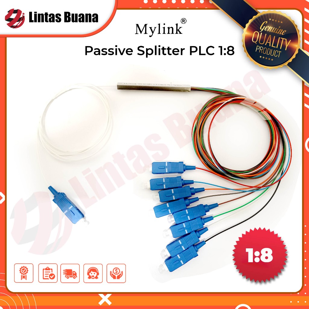 Jual MYLINK Passive Splitter PLC 1-8 SC UPC Fiber Optik / PLC Splitter ...