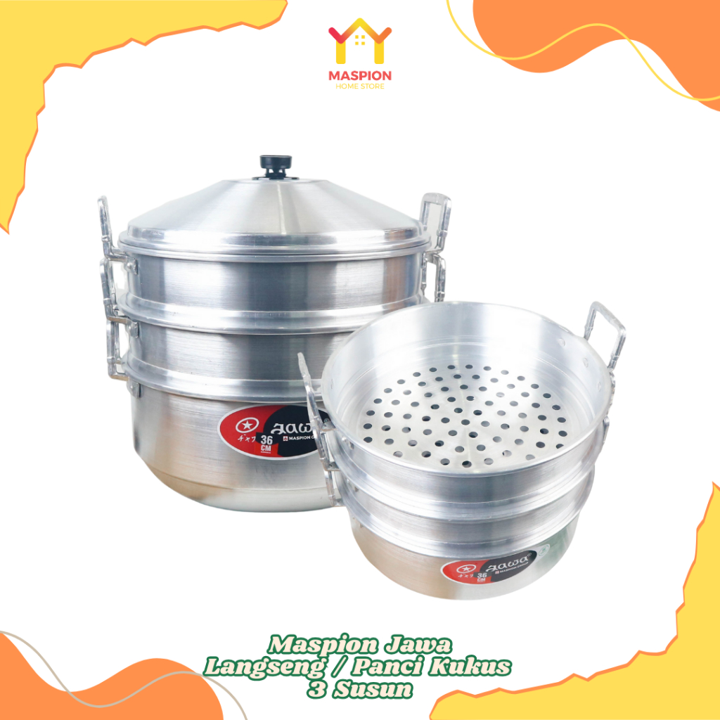 Jual MASPION ORIGINAL Langseng Panci Kukus 3 Susun 33cm 36cm 40cm ...