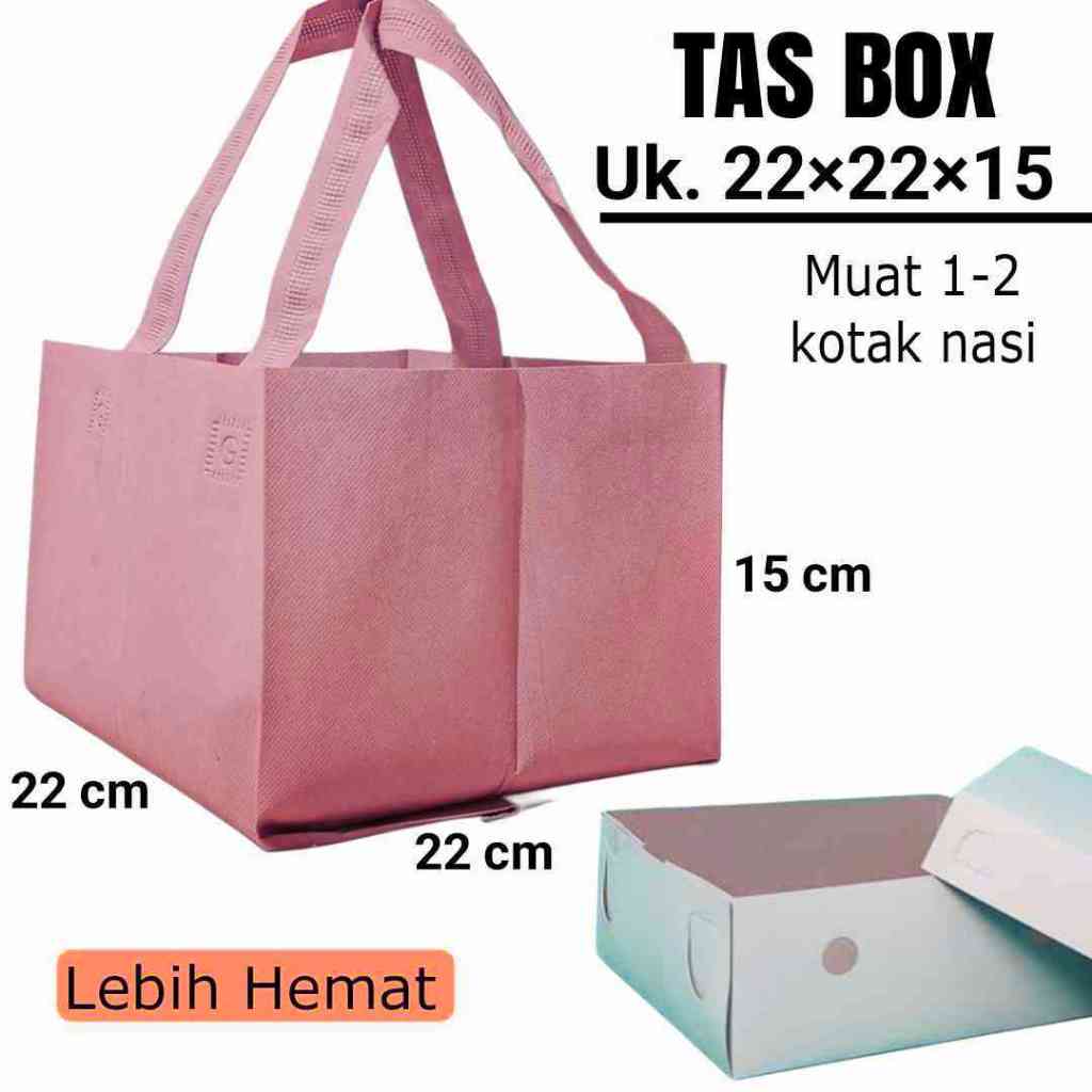 Jual ( Harga Lusin=12 PCS ) Tas Box Dus pres 22x22X15 | Tas Kotak Nasi | Tas Box Hajatan | Tas ...
