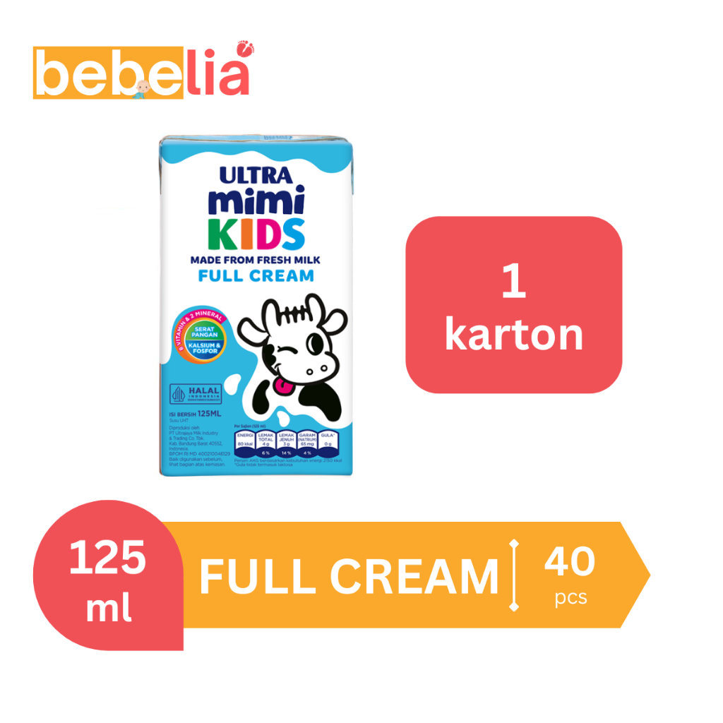 Jual Ultra Mimi Susu UHT Full Cream 125 ml 1 dus isi 40 pcs | Shopee ...