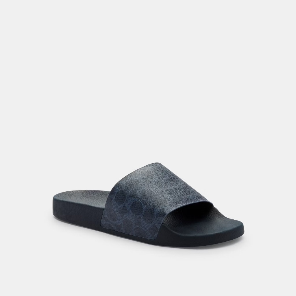 Jual Coach Slide In Signature Denim - Sandal Pria | Shopee Indonesia