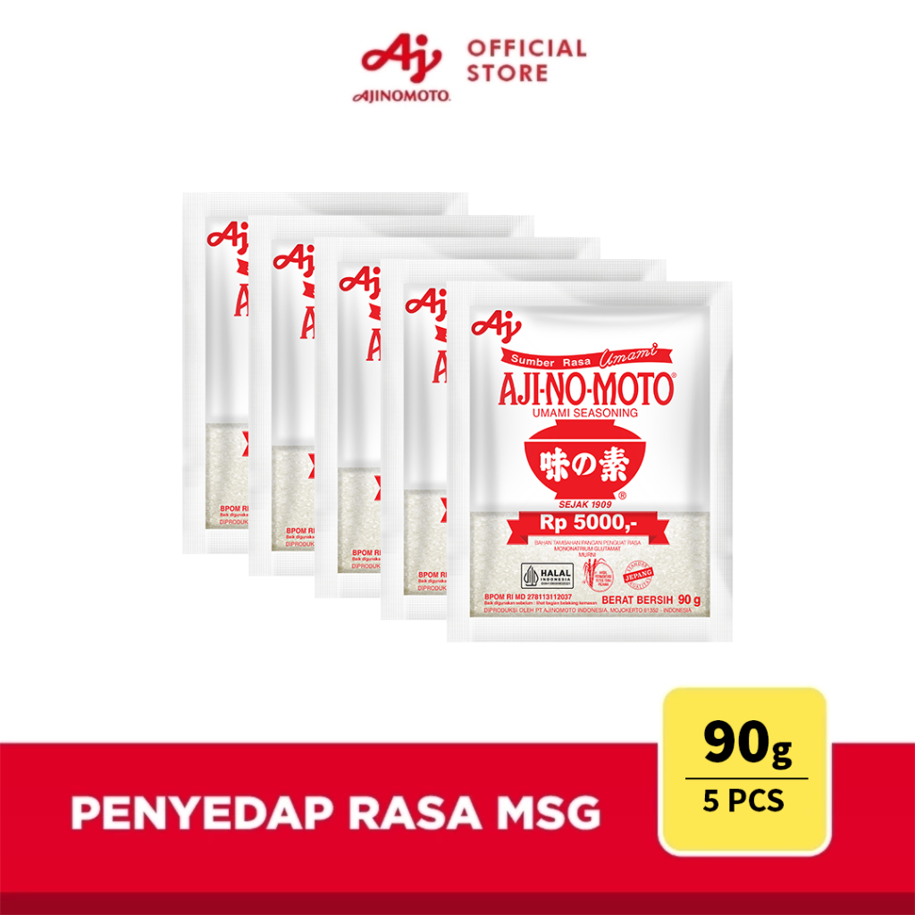 Jual IS AJI-NO-MOTO Penyedap Rasa MSG Ajinomoto 90g (5 pcs) | Shopee ...