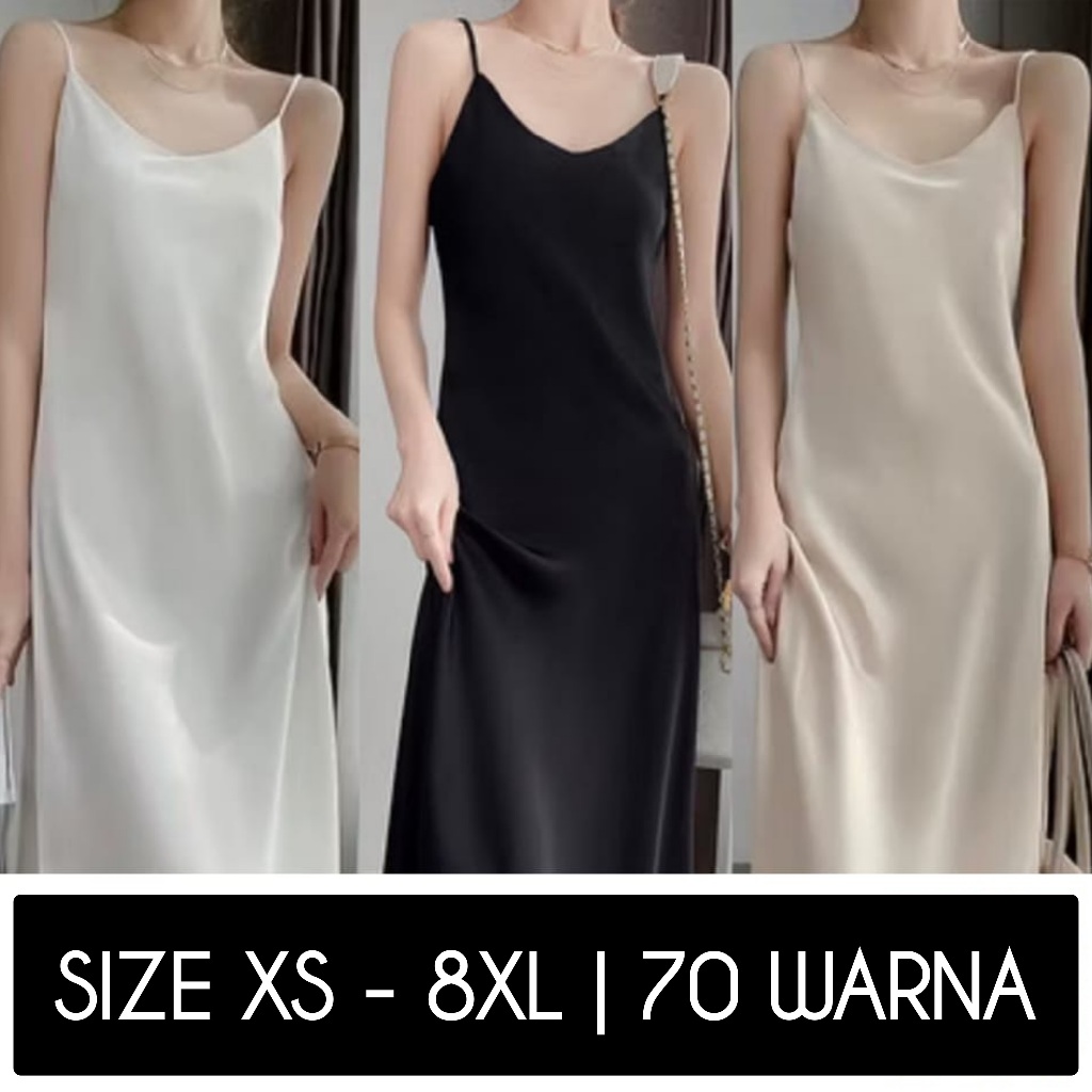 Jual Inner Dress Satin Dalaman Blazer Tanktop - XS to 8XL Jumbo Big ...