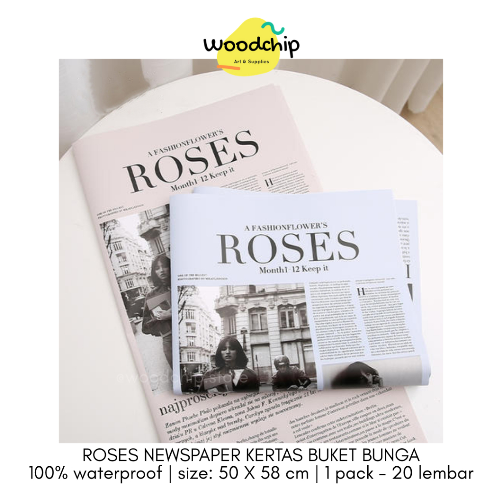 Jual [PACK] ROSE NEWSPAPER CELLOPHANE MOTIF KORAN KERTAS BUKET BUNGA ...