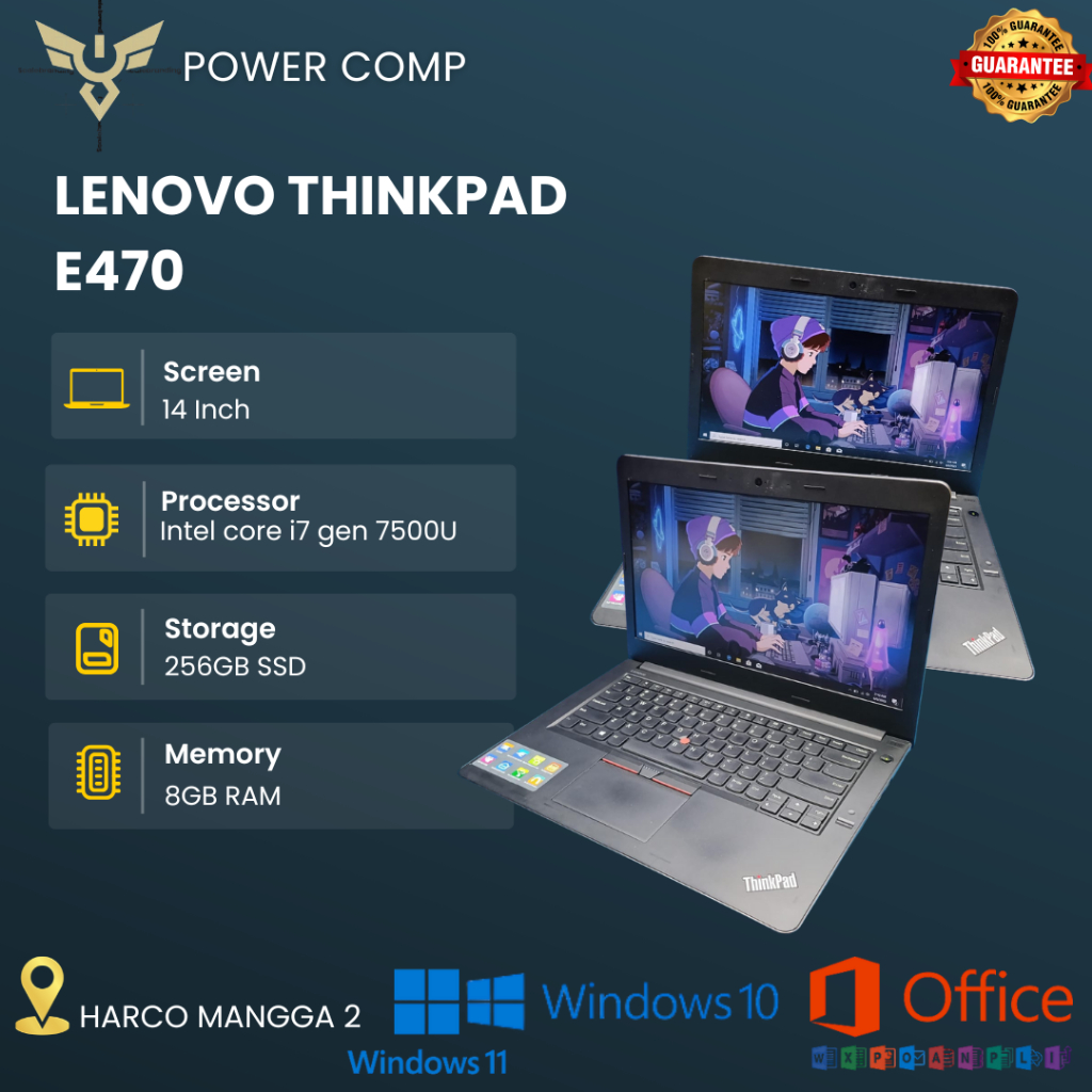 Jual Laptop Lenovo Thinkpad E470 Intel Core i7 Gen 7500U Ram 8GB SSD 256GB | Shopee Indonesia